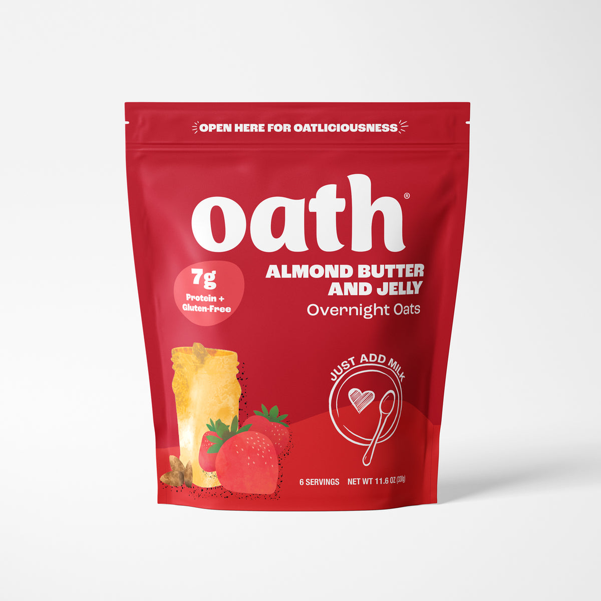 Overnight Oats - Oath Almond Butter & Jelly - 6 Meals Per Bag – Oath Oats